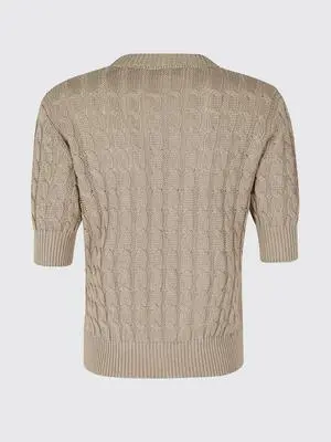 Max Mara Cable Knit Short Sleeve Sweater - Cream