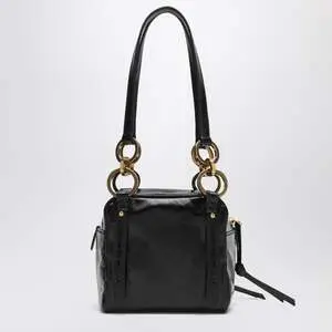 Prada Leather Mini Dangle Handbag - Black