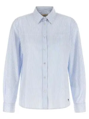 Max Mara Striped Cotton Poplin Shirt - Blue