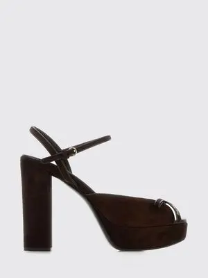 Miu Miu Suede Heeled Sandals - Brown