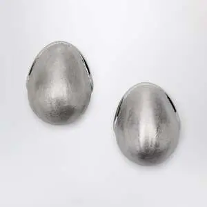 Jacquemus Sculptural Oval Earrings - Silver