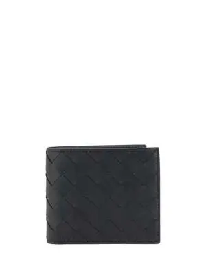 Bottega Veneta Bifold Leather Intrecciato Wallet - Black