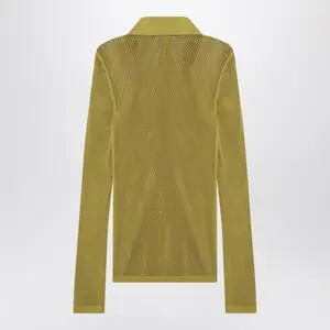 Gucci Pistachio Perforated Technical Knit Polo