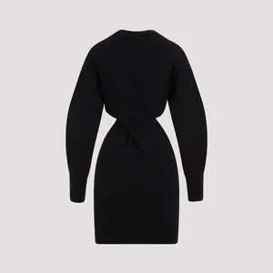 Alexander McQueen Wool & Cashmere Mini Dress - Black