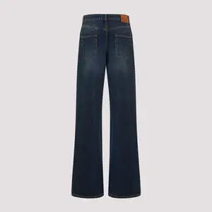 Alexander McQueen Wide Leg Cotton Jeans - Blue