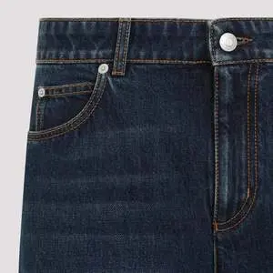 Alexander McQueen Wide Leg Cotton Jeans - Blue