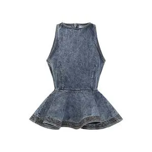 Alaïa Peplum Denim Top