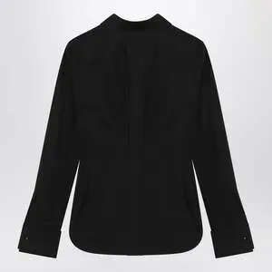 Max Mara Cotton Stretch Shirt With Embroidered Logo