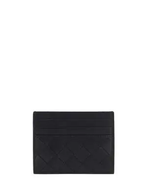 Bottega Veneta Leather Card Holder - Black