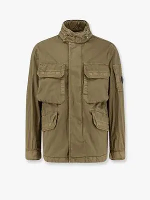 C.P. COMPANY Cotton Blend Sahariana Jacket With Concealed Zip And Button Closure