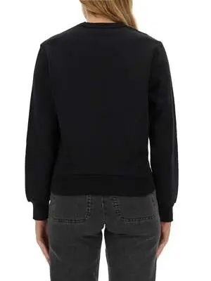 A.p.c. Crewneck Sweatshirt With Logo - Black