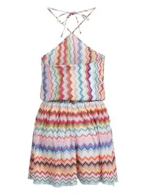 Missoni Jumpsuit In Lamé Viscose With Pixel-effect Zigzag Pattern
