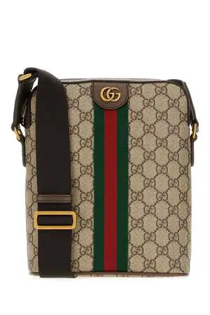 Gucci Monogram Crossbody Bag With Web Stripe Detail - Multicolor