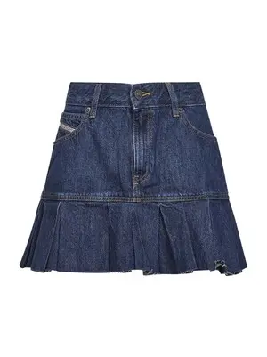 DIESEL® DIESEL Blue Denim Pleated Mini Skirt Multicolor