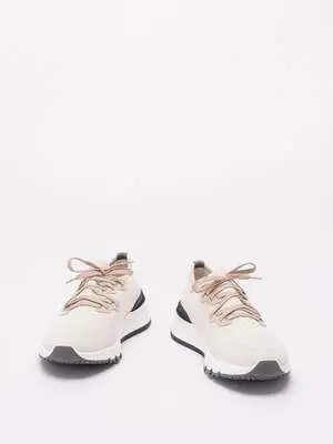 Brunello Cucinelli Cotton Knit Lace-up Sneakers - Multicolor