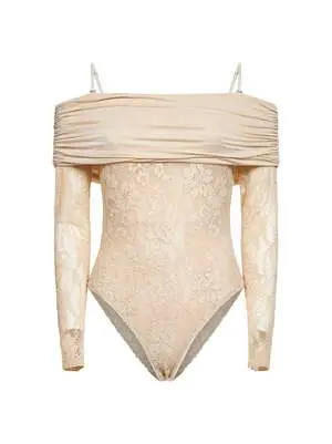 Zimmermann ZIMMERMANN Cream Lace Rebellion Bodysuit Multicolor