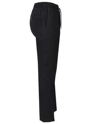 Paul Smith Slim Fit Linen Trousers With Drawstring And Pleats - Blue