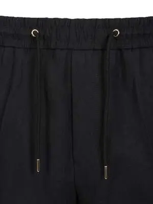 Paul Smith Slim Fit Linen Trousers With Drawstring And Pleats - Blue