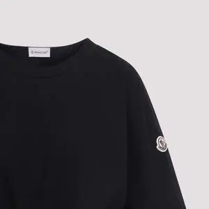 Moncler Cotton Mini Dress With Drawstring Waist - Black