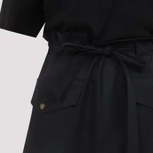 Moncler Cotton Mini Dress With Drawstring Waist - Black