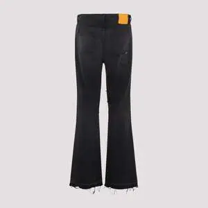 GALLERY DEPT. Cotton Flared Jeans With Fringed Hem