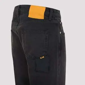 GALLERY DEPT. Cotton Flared Jeans With Fringed Hem