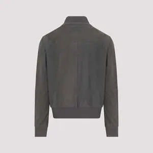 Zegna Leather Blouson Jacket - Gray