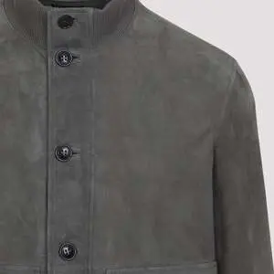 Zegna Leather Blouson Jacket - Gray