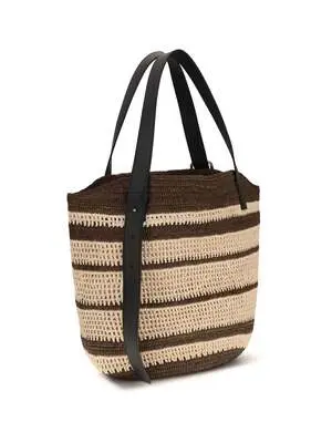 Loewe Loop Basket Bag In Raffia