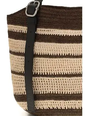 Loewe Loop Basket Bag In Raffia