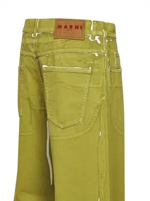 Marni Screen-printed Wide-leg Denim Jeans