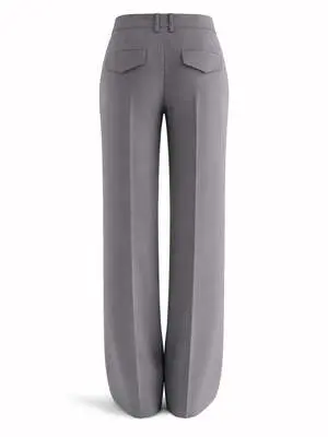JIL SANDER Wool Gabardine Wide Leg Pants - Gray
