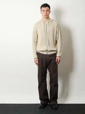 Rick Owens Virgin Wool Zip-up Hooded Cardigan - Cream