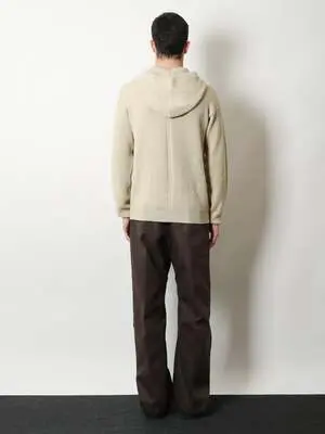 Rick Owens Virgin Wool Zip-up Hooded Cardigan - Cream