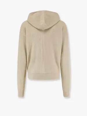 Rick Owens Virgin Wool Zip-up Hooded Cardigan - Cream