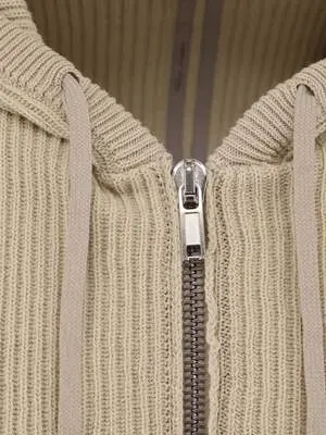 Rick Owens Virgin Wool Zip-up Hooded Cardigan - Cream