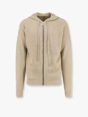 Rick Owens Virgin Wool Zip-up Hooded Cardigan - Cream
