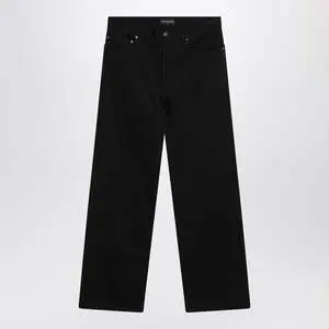 Balenciaga Cotton Denim Trousers - Black