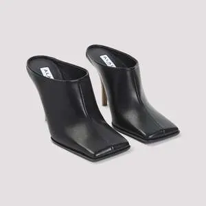 Alaïa Leather 90 Mules - Black