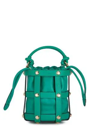 FERRAGAMO Green Leather Bucket Bag