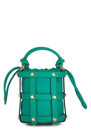 FERRAGAMO Green Leather Bucket Bag