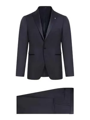 Tagliatore Tagliatore Men Tailored Single-Breasted Wool Suit Blue
