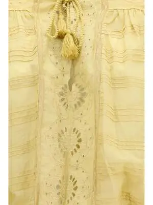 Isabel Marant Étoile Preya Cotton Dress With Eyelet And Ruffle Details - Yellow