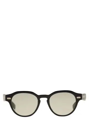 Brunello Cucinelli Iconic Meridian Acetate Round Frame Sunglasses - Black