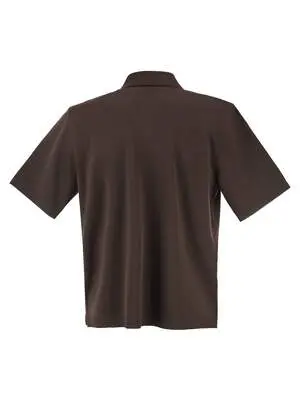 Herno Cotton Jersey Shirt With Chest Pocket - Brown
