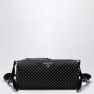 Prada Re-nylon Shoulder Bag With Studs - Black