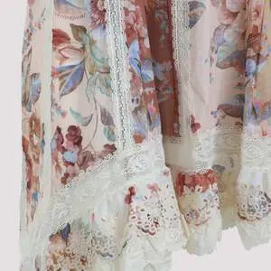 Zimmermann Awaken" Lace Trim Floral Print Cotton Blouse - Multicolor
