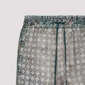 Amiri Multicolor Silk Printed Bandana Bermuda Shorts - Green