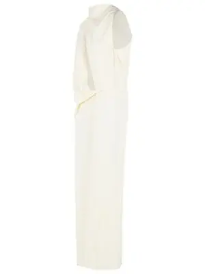 Sportmax Asymmetrical Viscose Dress - Cream