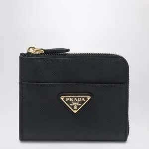 Prada Small Saffiano Leather Zip-around Wallet - Black